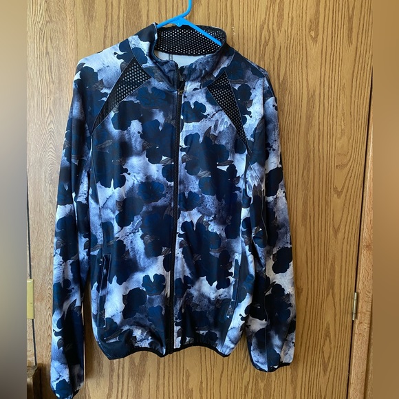 ZYIA | Jackets & Coats | Zyia Pro Trainer Blue Floral Jacket Rare Find ...